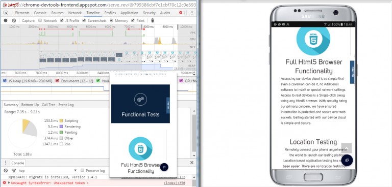 Mobile Responsive Test Across Range of Mobile Devices and platforms