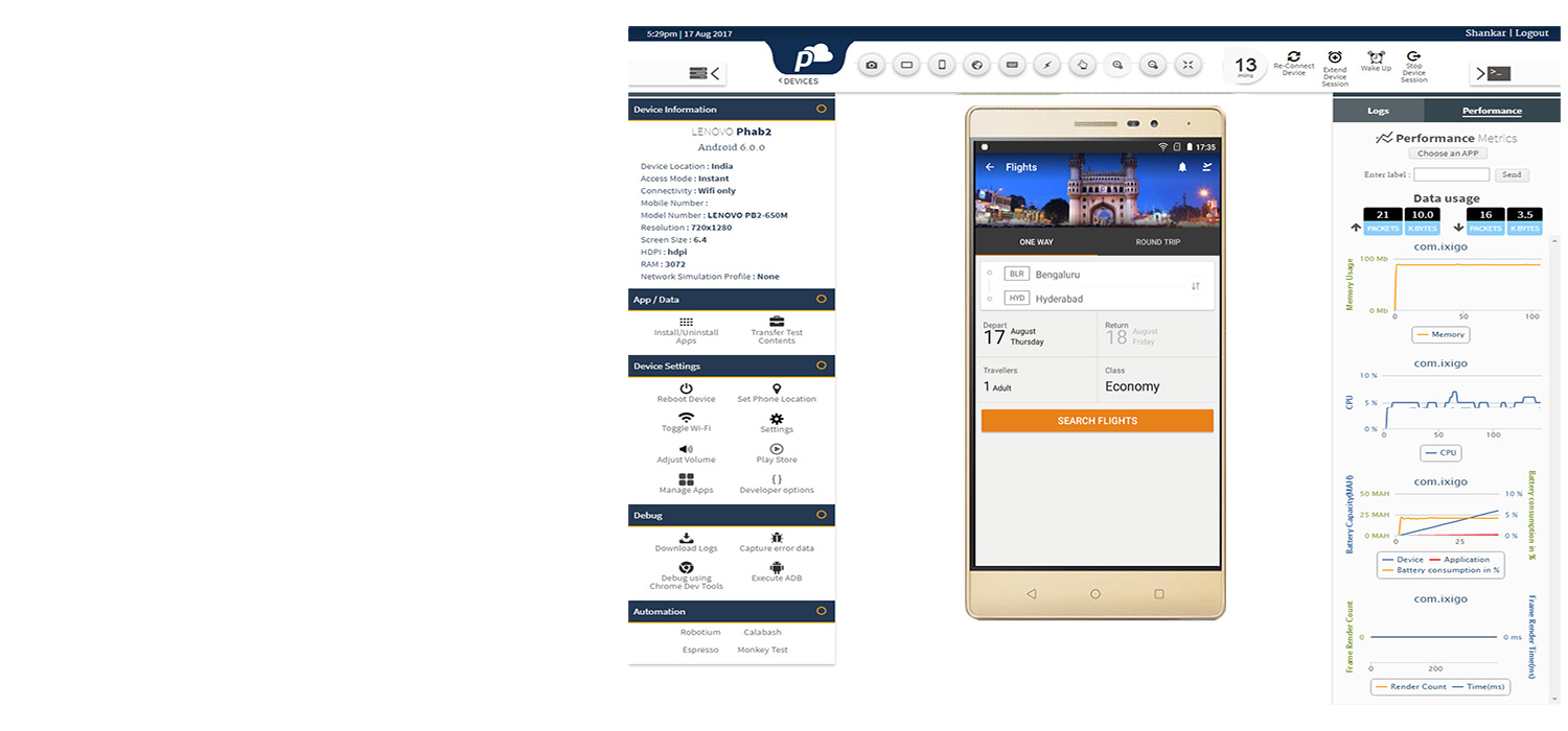 Manual Testing, Automation Testing of Apps on Mobile Devices