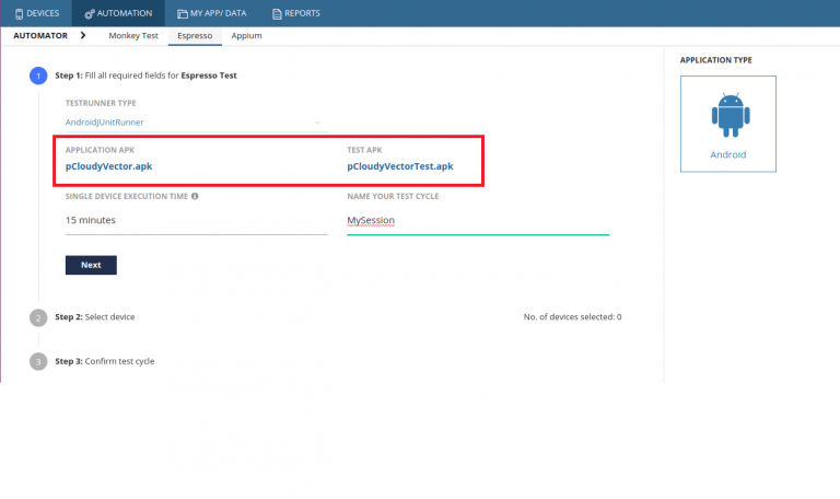 Run Espresso on pCloudy using pCoudy Utility - Mobile App Testing ...