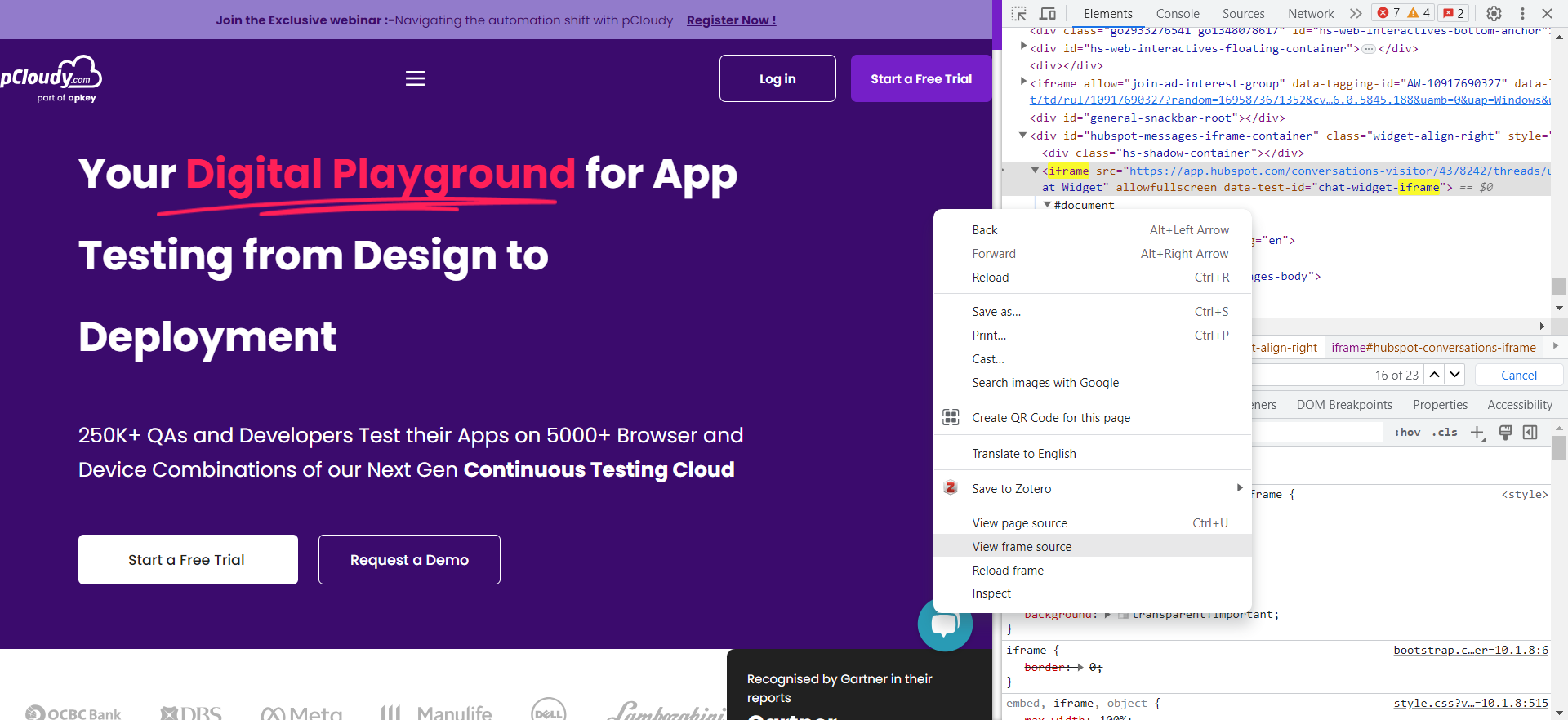 Handling iFrames in Selenium Based Test Automation